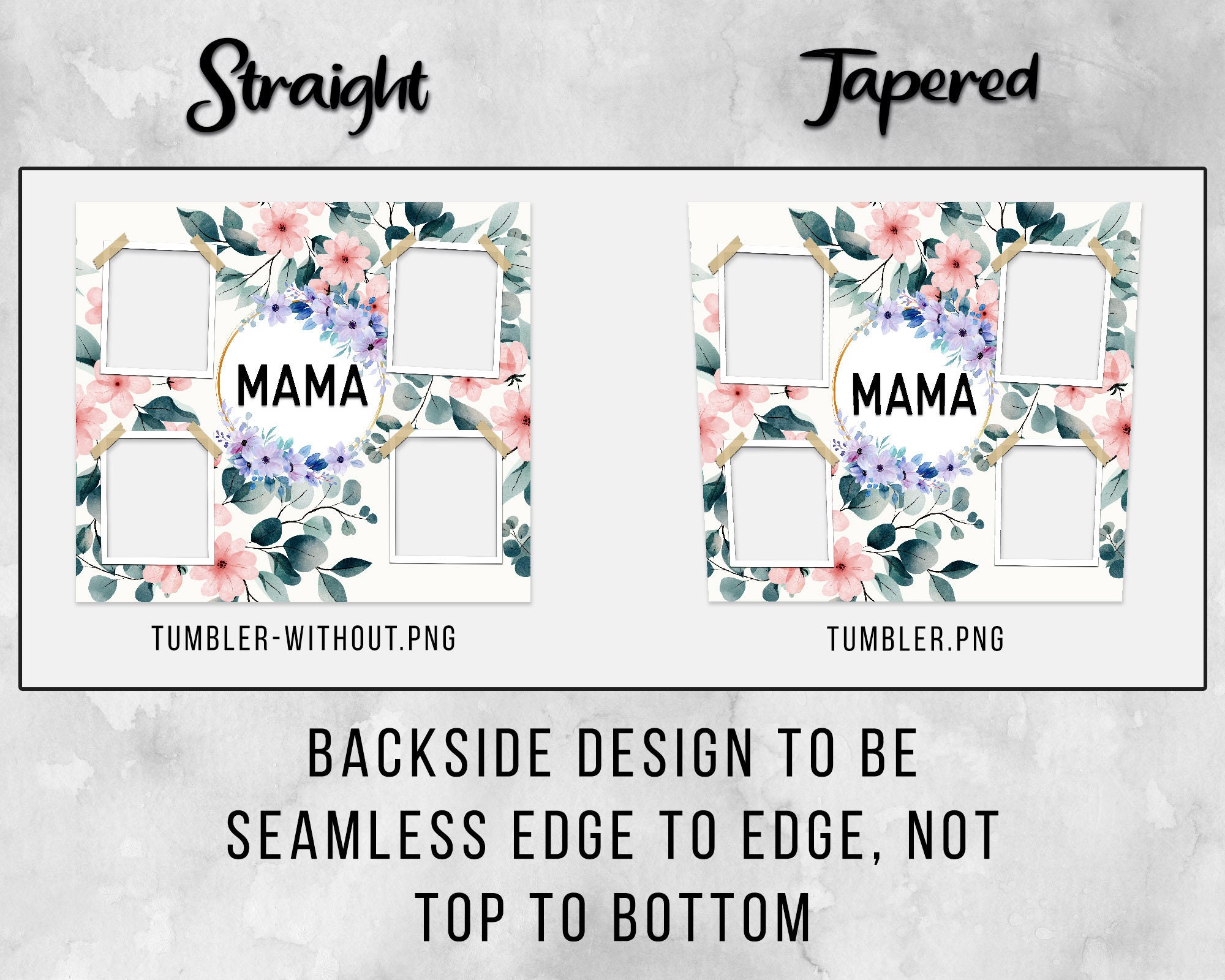 Watercolor Florals Mama Photo Frame Tumbler 20 Oz Tumbler - Etsy