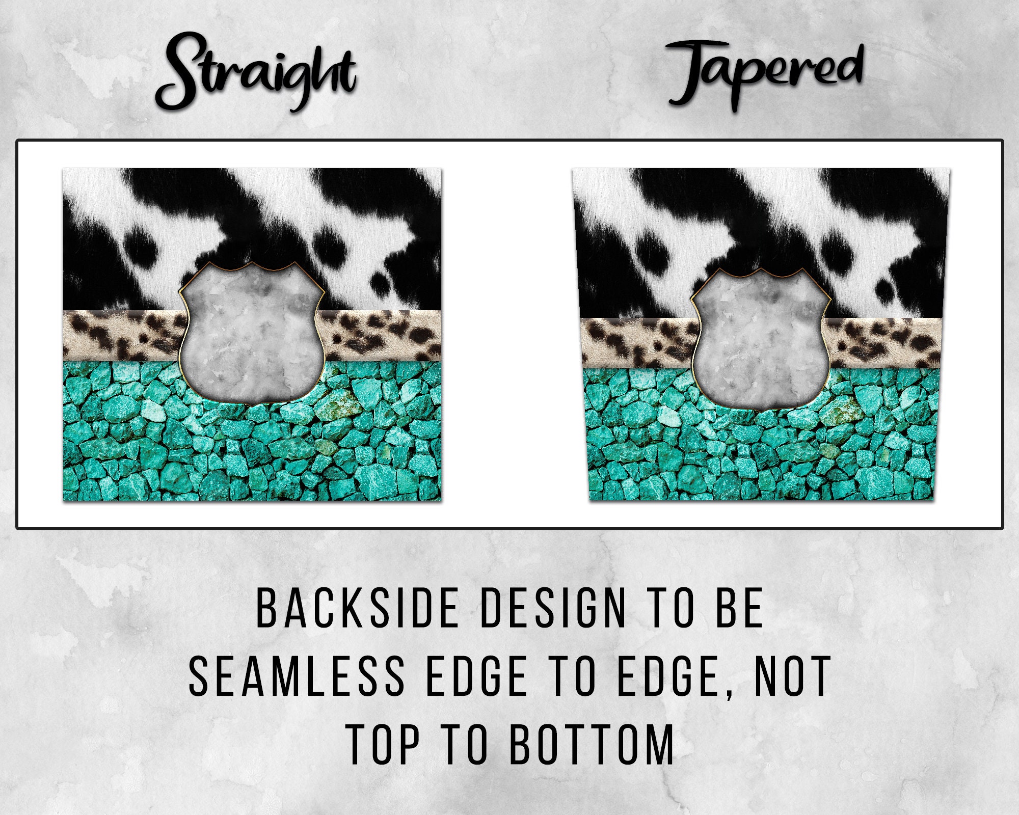 Cow Print Turquoise Seamless 20oz Skinny Tapered & Straight | Etsy