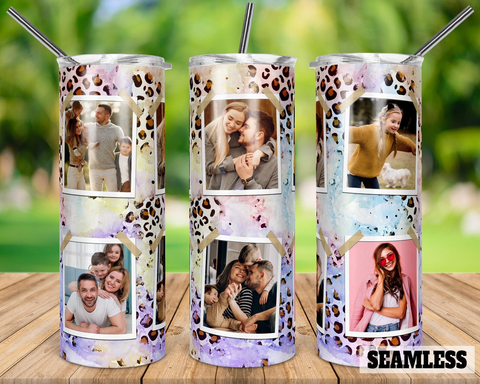 Watercolor Cheetah Leopard Photo Frame 20oz Skinny Tapered & | Etsy