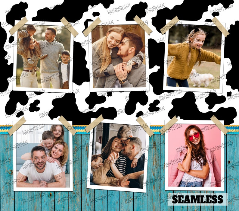 Cow Wood Print Farm Animals Photo Frame 20oz Skinny Tapered & | Etsy