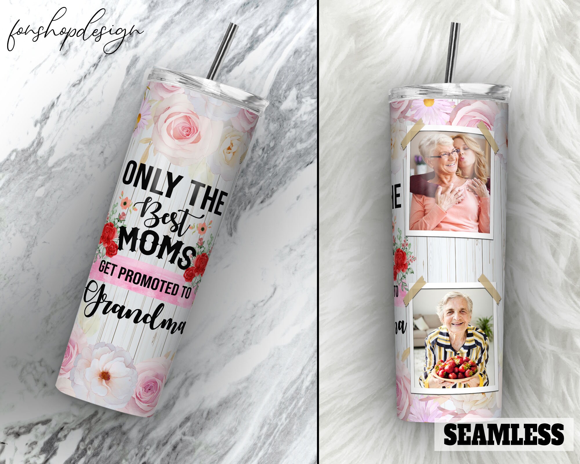 Best Grandma Photo Frame 20oz Skinny Tapered & Straight - Etsy