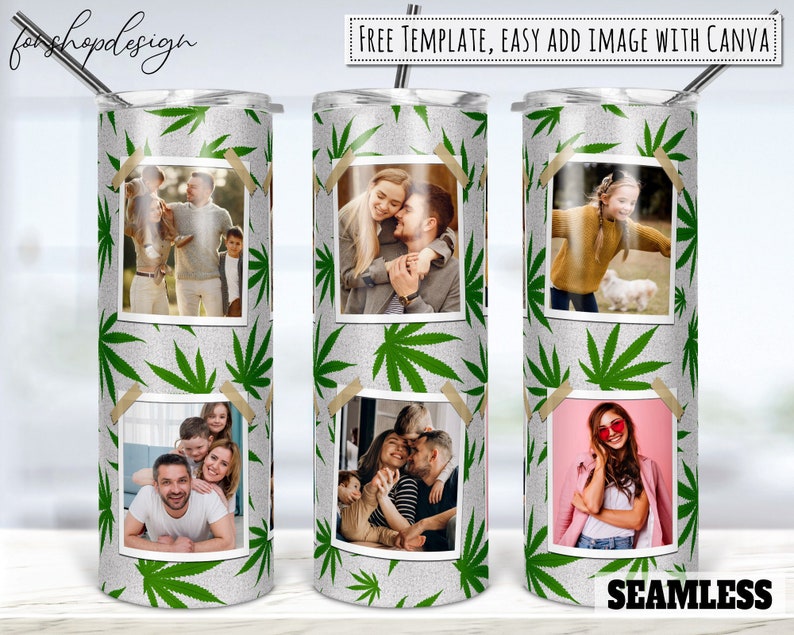 Marijuana Cannabis Photo Frame 20oz Skinny Tapered and - Etsy