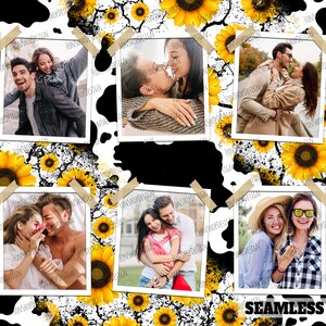 Cow Sunflowers Cowhide Photo Frame 20oz Skinny Tapered & - Etsy