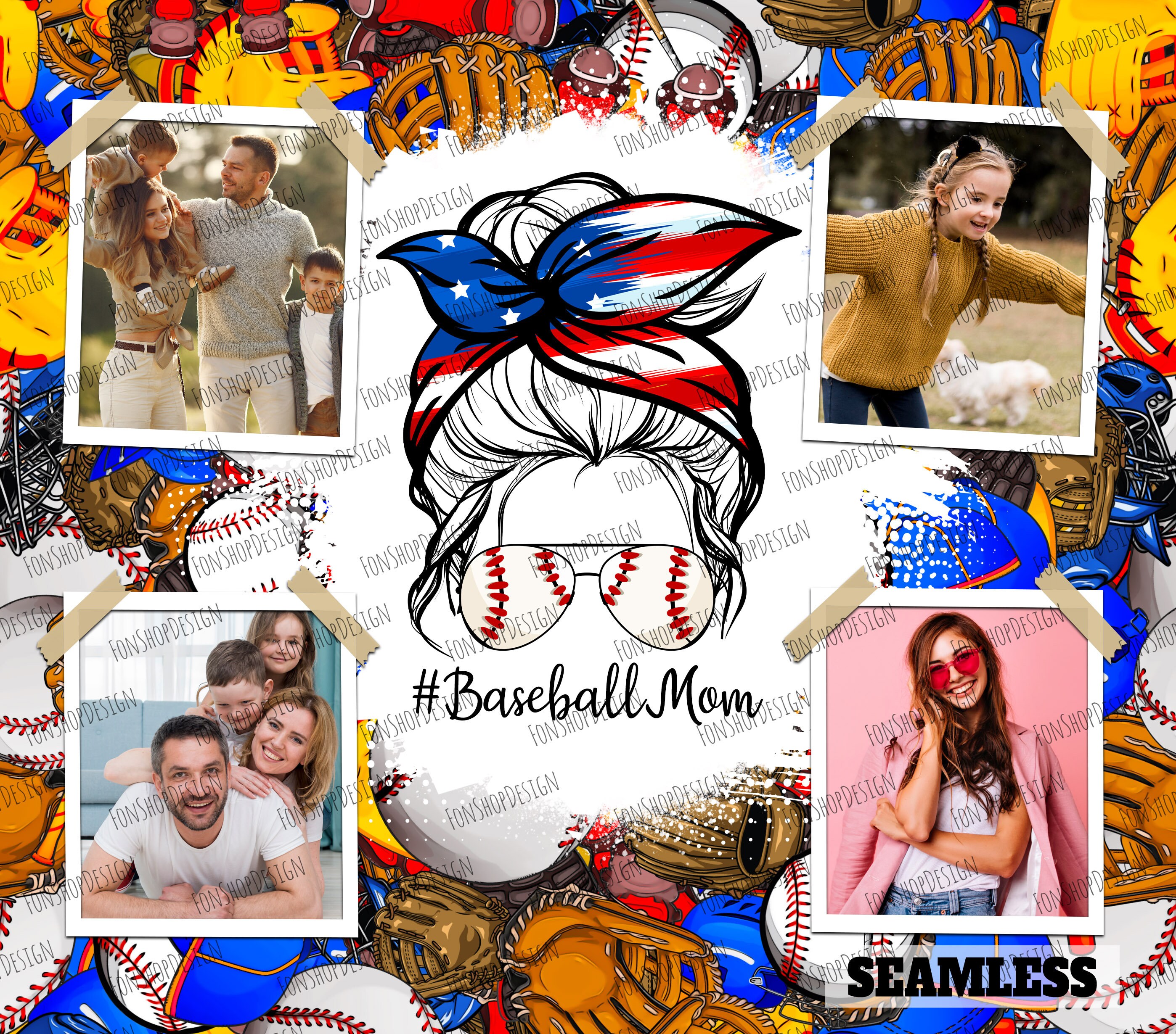 Baseball Mom Photo Frame 20oz Skinny Tapered & Straight | Etsy