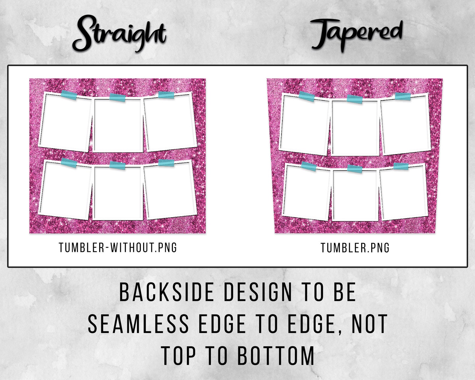 Pink Glitter Photo Frame 20oz Skinny Tapered and Straight - Etsy