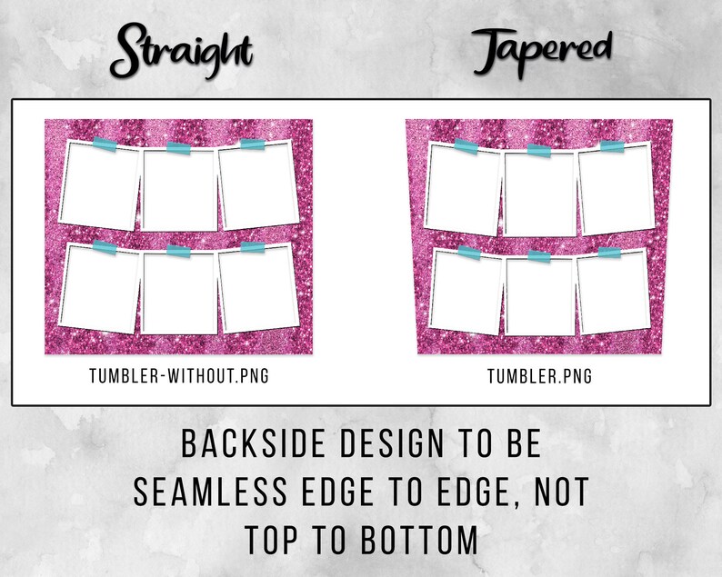 Pink Glitter Photo Frame 20oz Skinny Tapered and Straight - Etsy