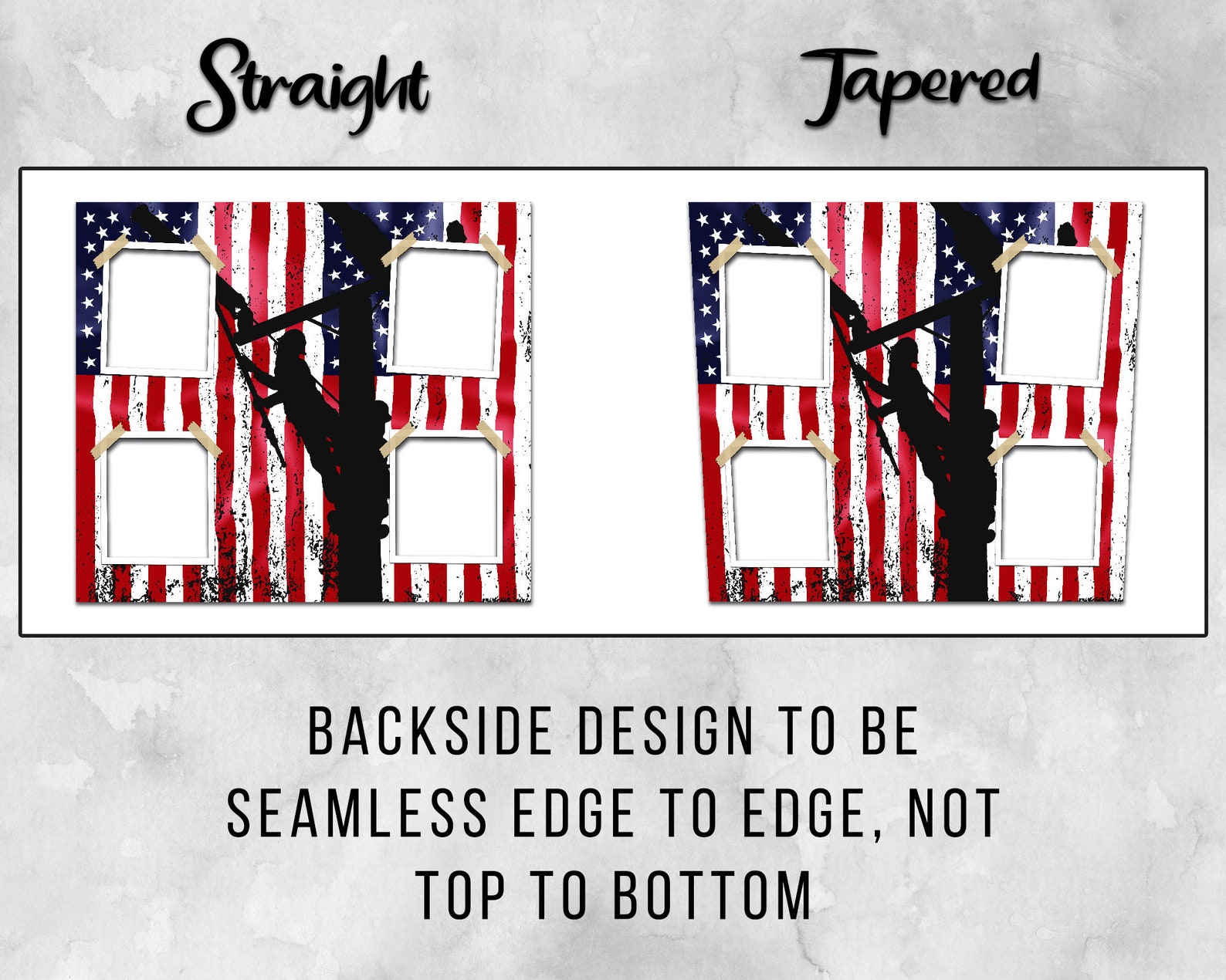 American Flag Lineman Photo Frame 20oz Skinny Tapered & | Etsy