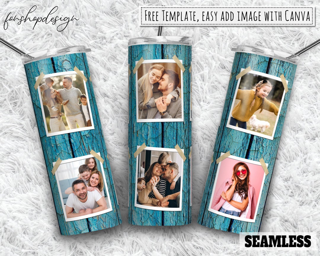 Wood Crackle Photo Frame 20oz Skinny Tapered Straight Tumbler ...