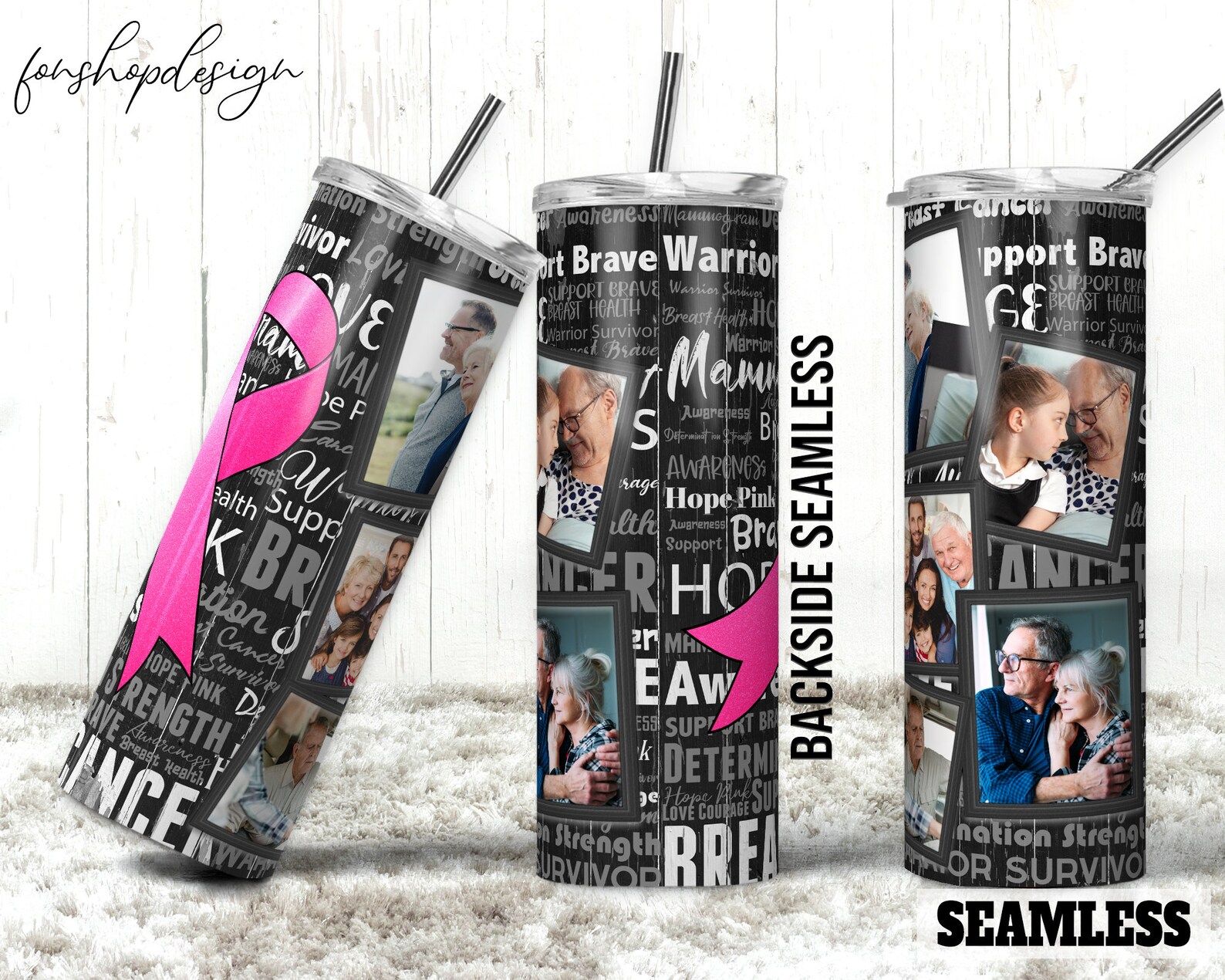 Glitter Awareness Ribbon, Word Art Breast Cancer Photo Frame ...