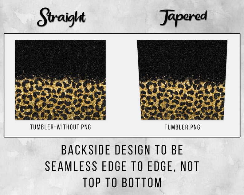 Leopard Gold Glitter Tumbler Wrap, Seamless 20oz Skinny Design (digital ...