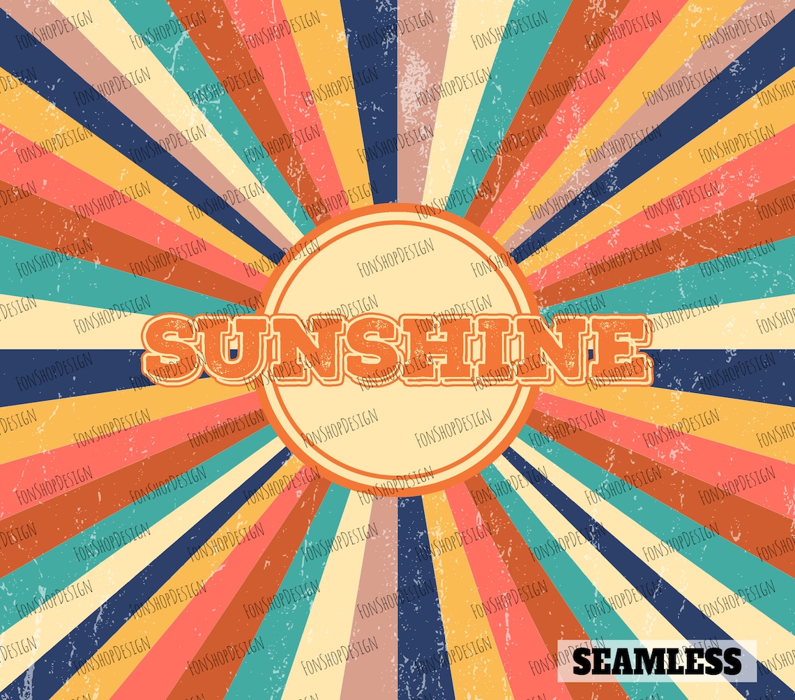 Sunshine Retro Vintage Seamless 20oz Skinny Tapered & Straight | Etsy