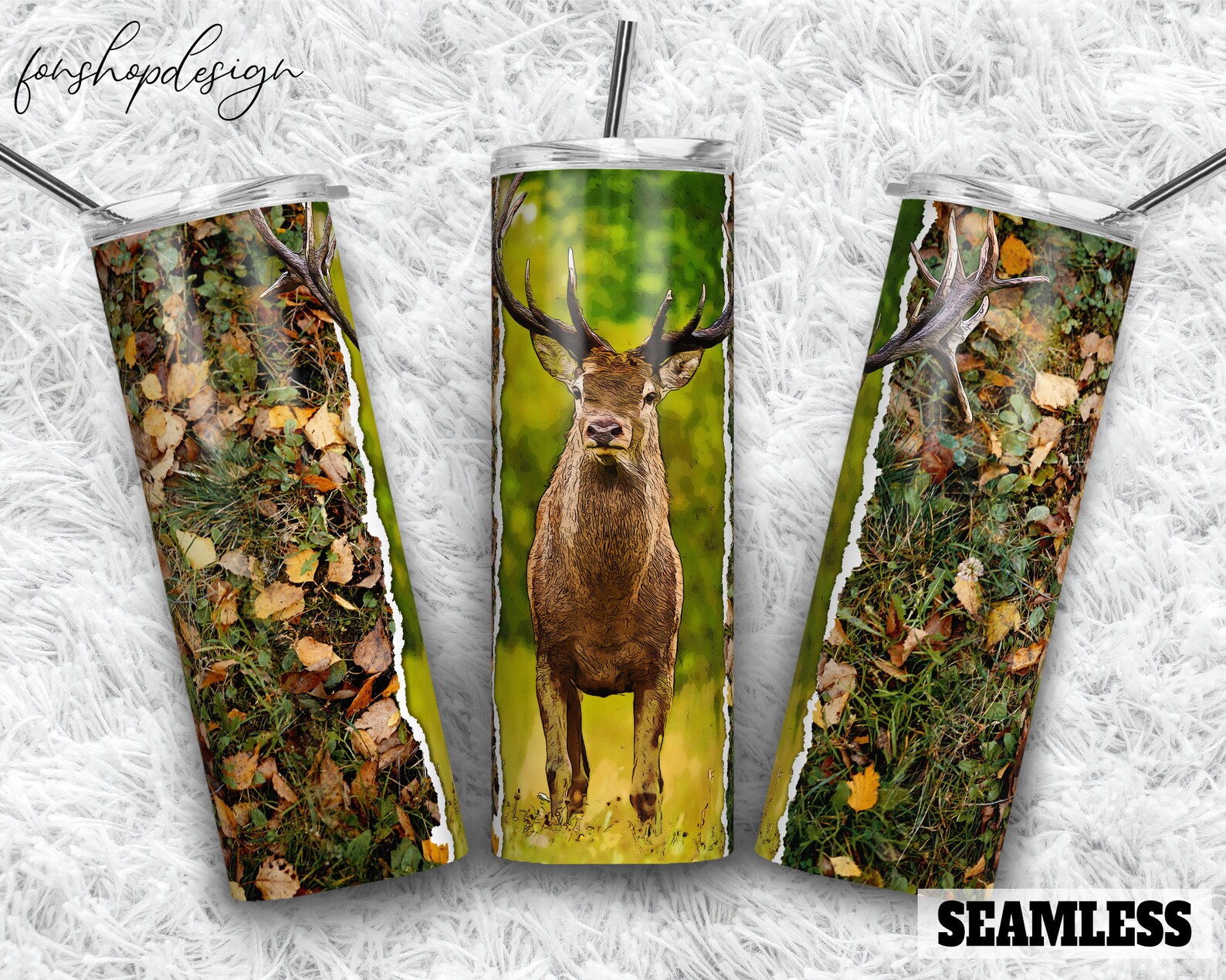 Deer Hunting Camo Hunt Seamless 20oz Skinny Tapered & Straight - Etsy