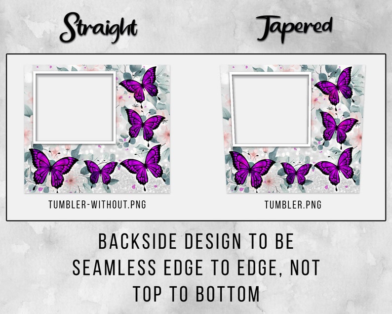 Butterfly Purple Photo Frame Tumbler 20 Oz Tumbler Skinny - Etsy