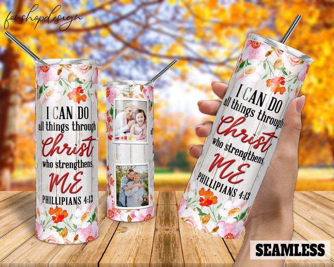 Christian Bible Verse Picture Photo Frame Tumbler 20 Oz | Etsy