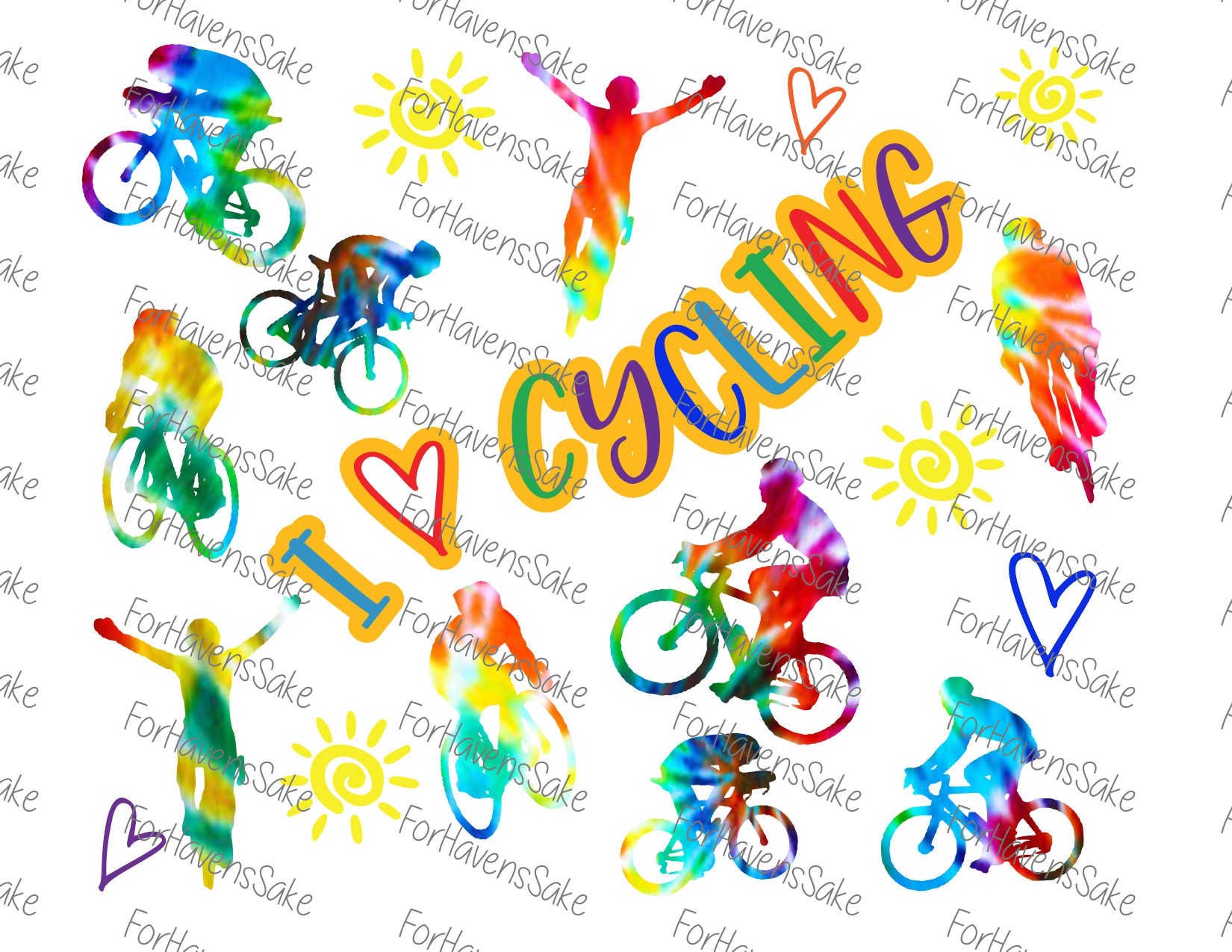 Digital I Love Cycling SVG PNG JPG Digital Cycling - Etsy UK