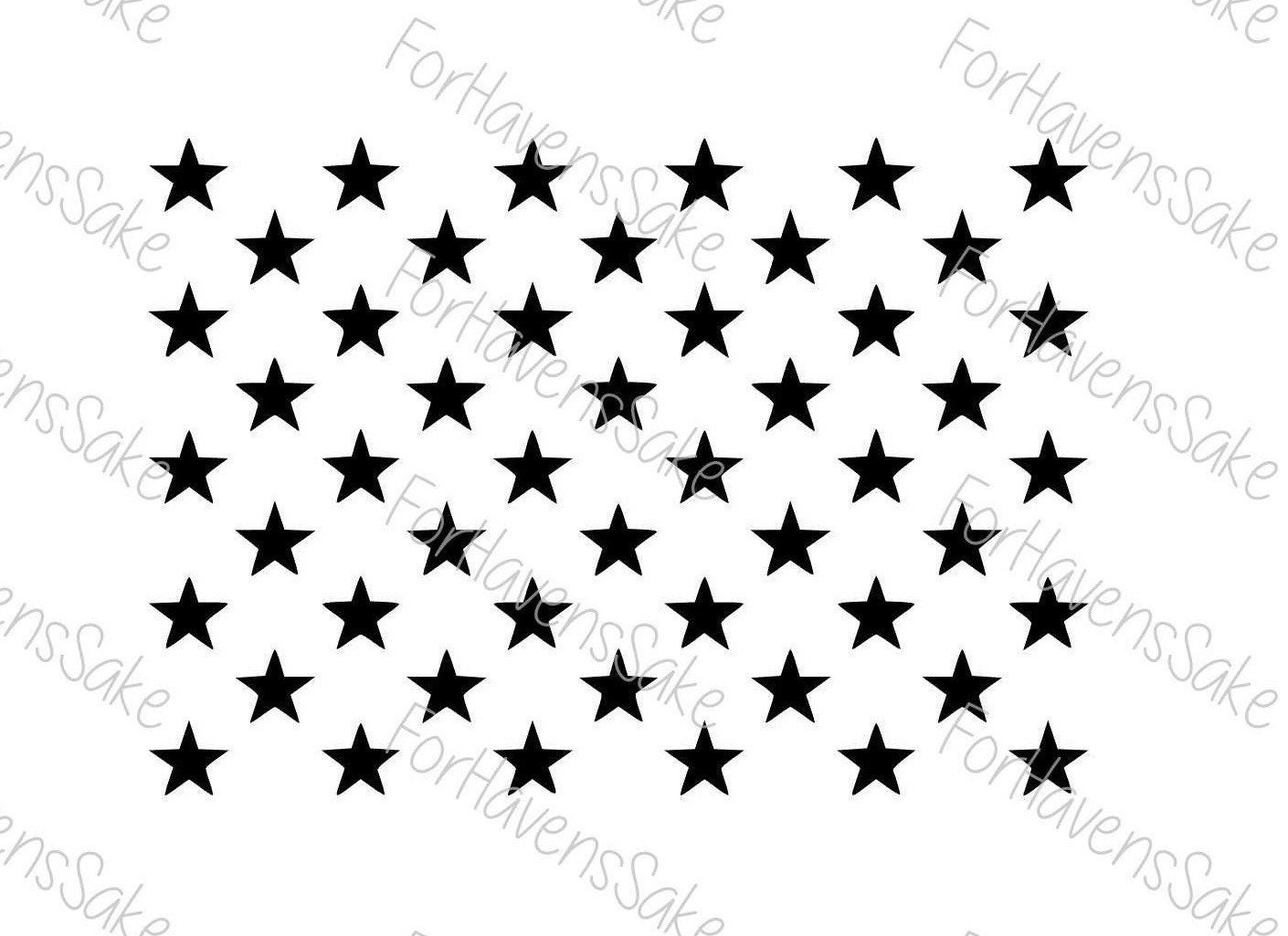 Digital 50 Stars Patriotic Stars SVG PNG JPG Stars for - Etsy