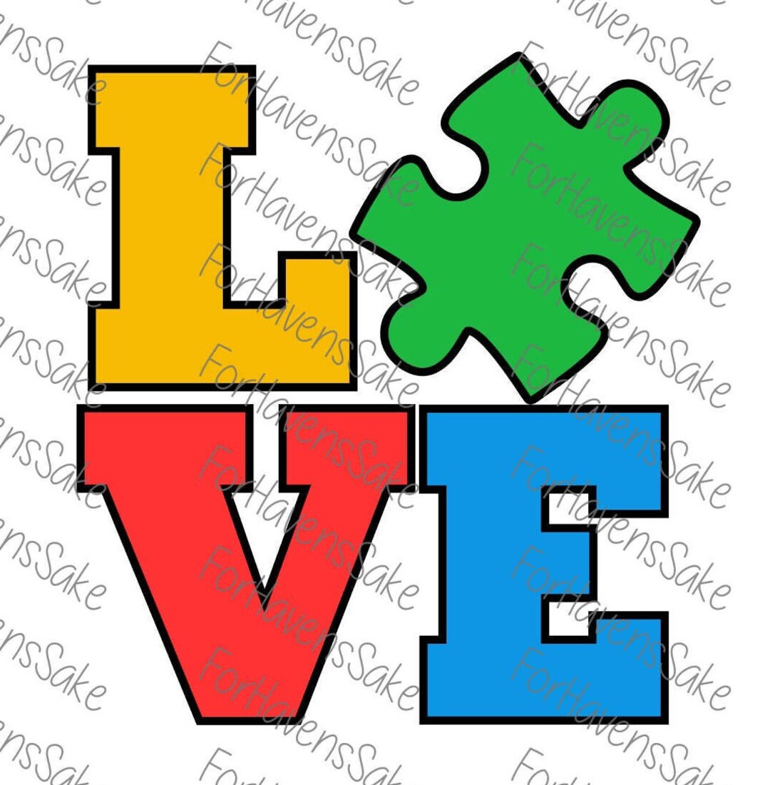 Digital | Autism Awareness in Color Svg | Puzzle Piece | Love | SVG PNG ...