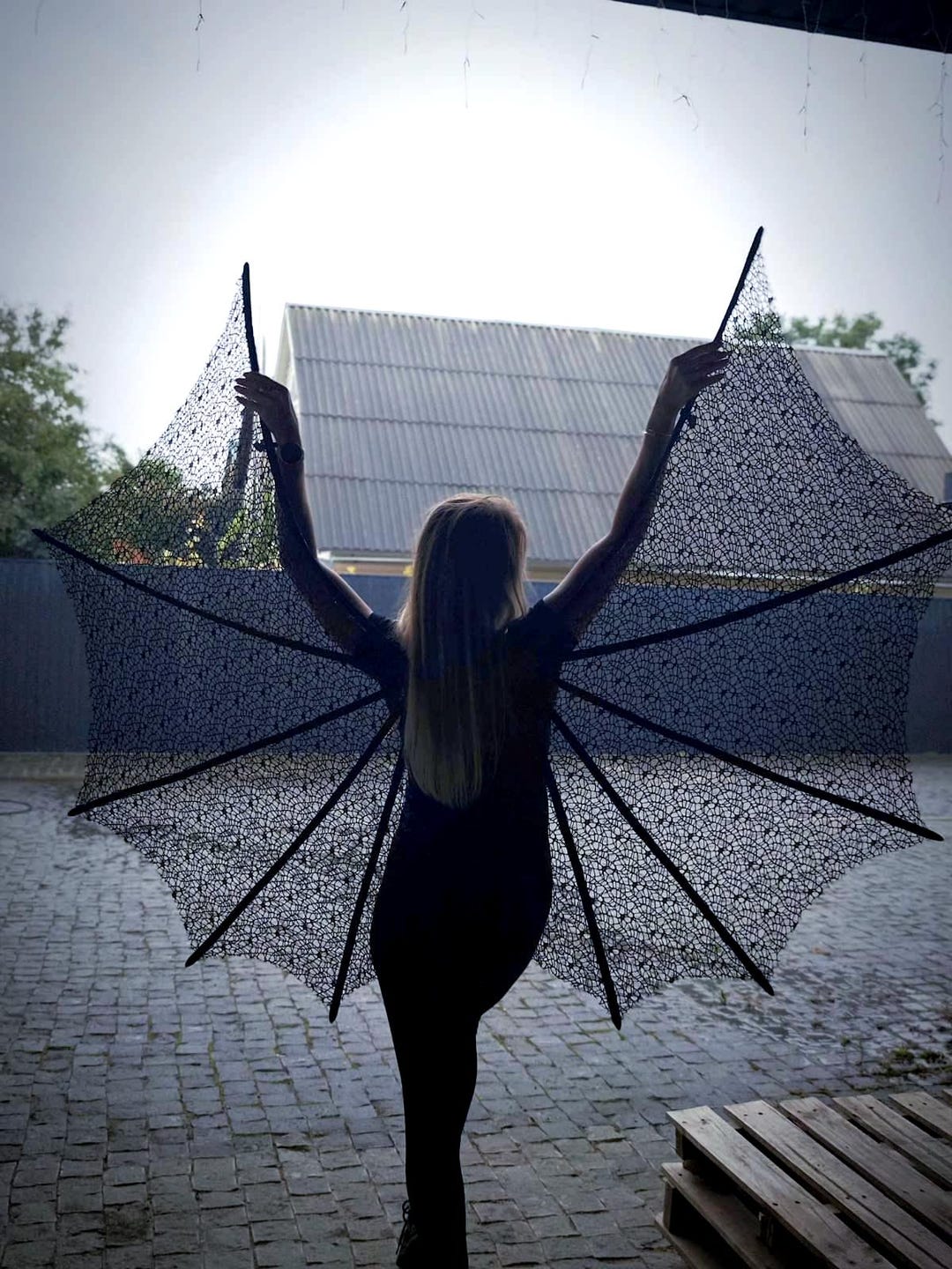 Black Wings, Bat Cape, Gothic Black Wings, Bat Dress, Halloween Cosplay ...