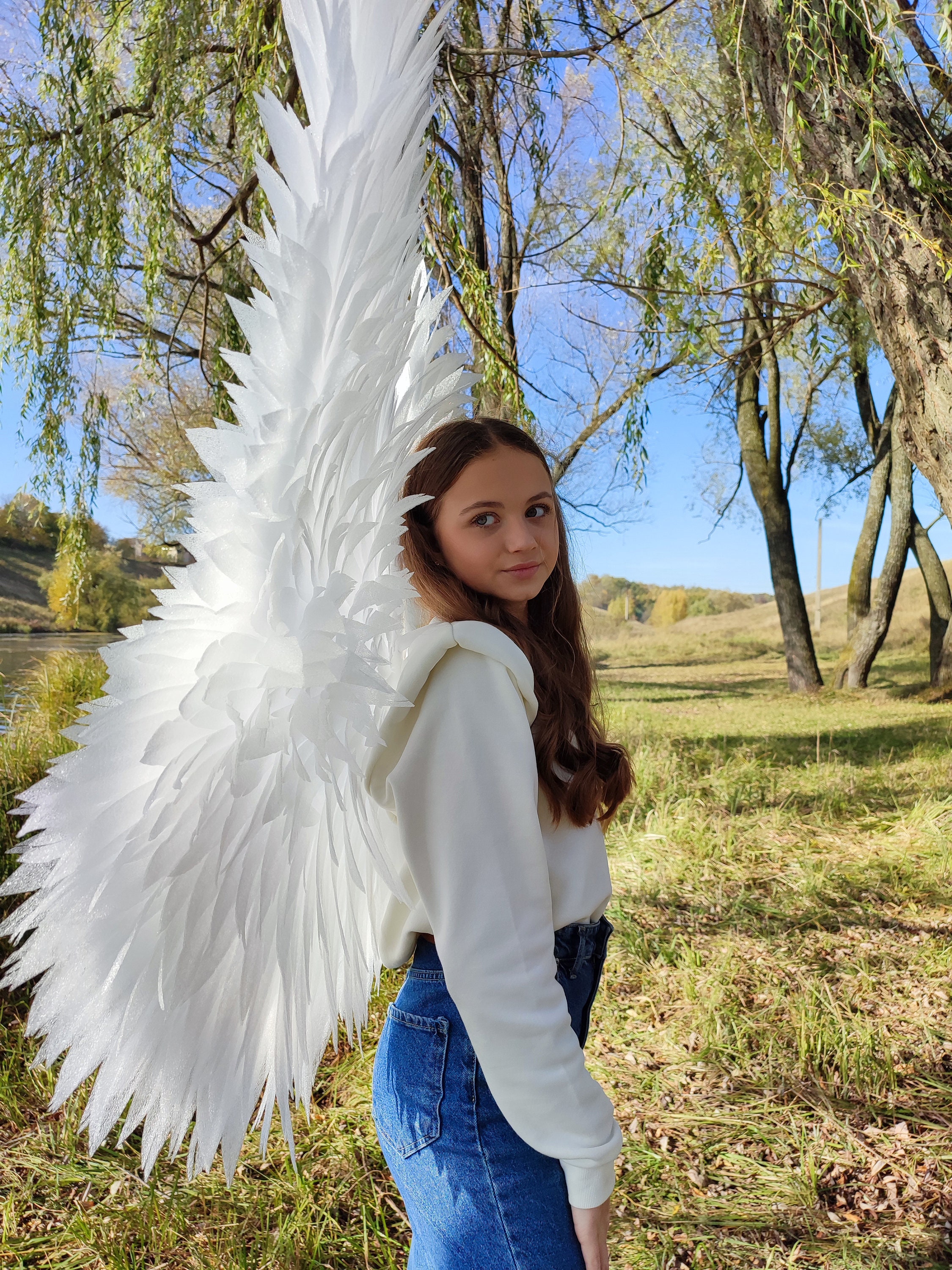 Big White Angel Wingsbig Angel Costume for Adultsfairy Wings - Etsy