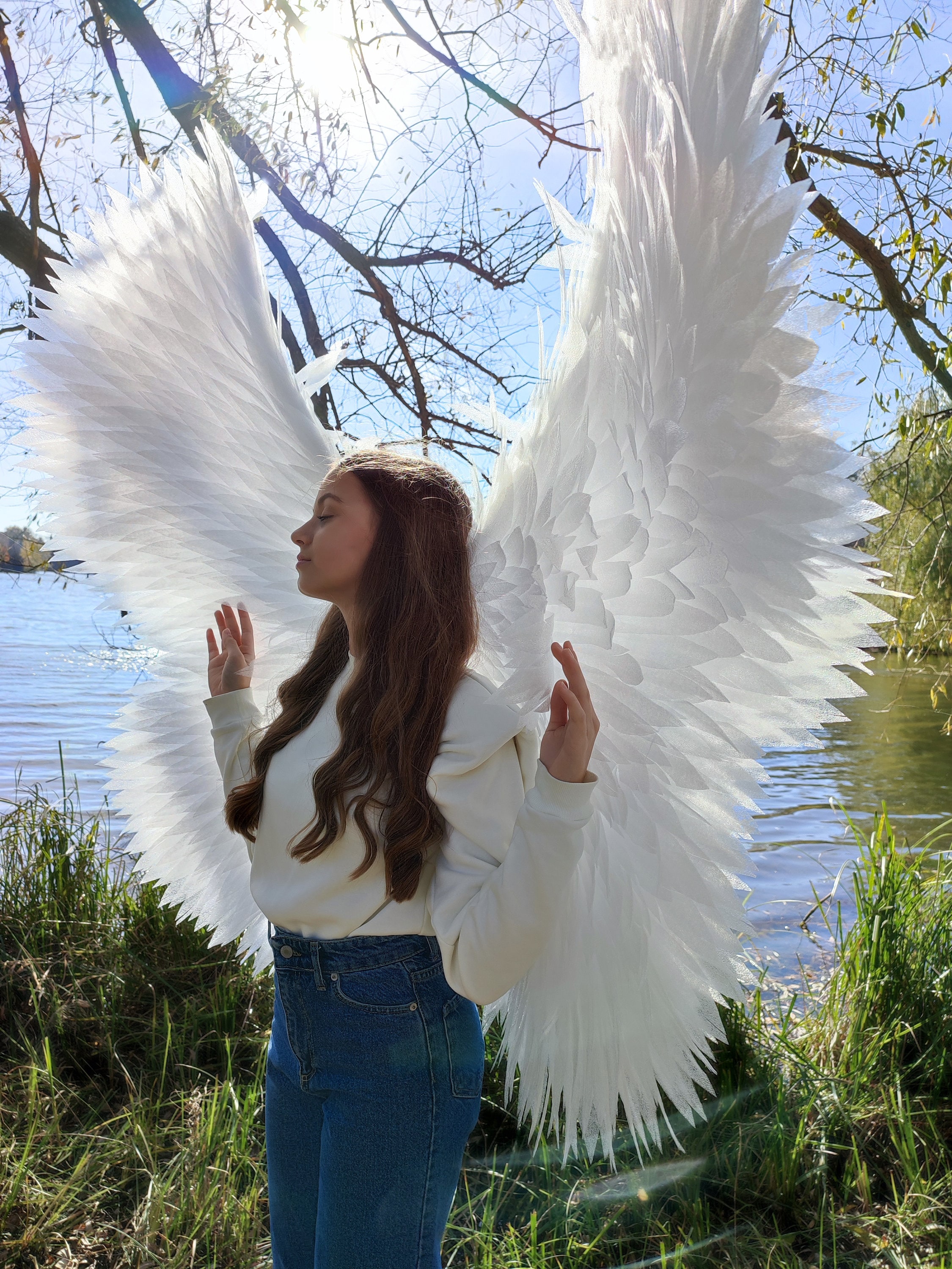 Big White Angel Wingsbig Angel Costume for Adultsfairy Wings - Etsy