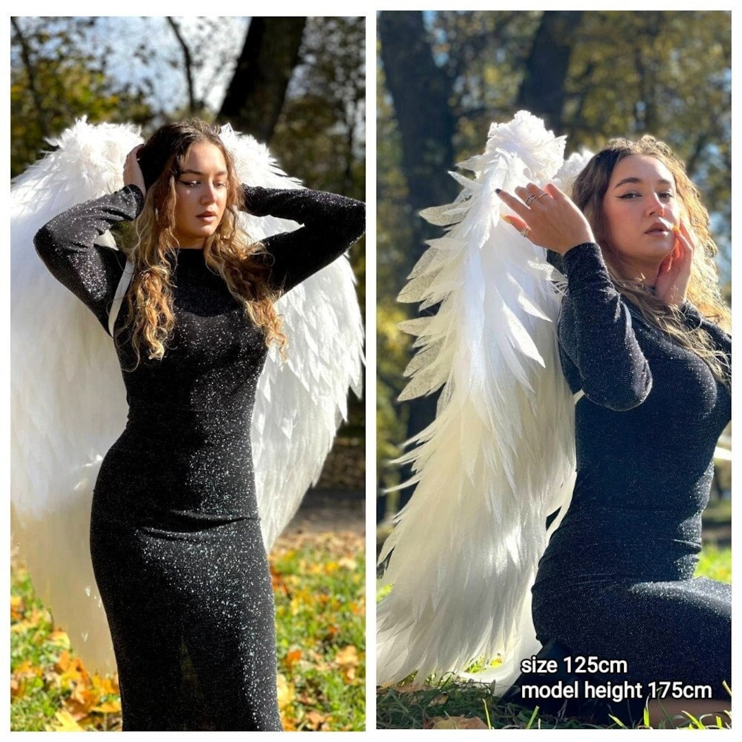 Fluffy White Fluffy Angel Wings, Cosplay Costume Wings for Christmas ...