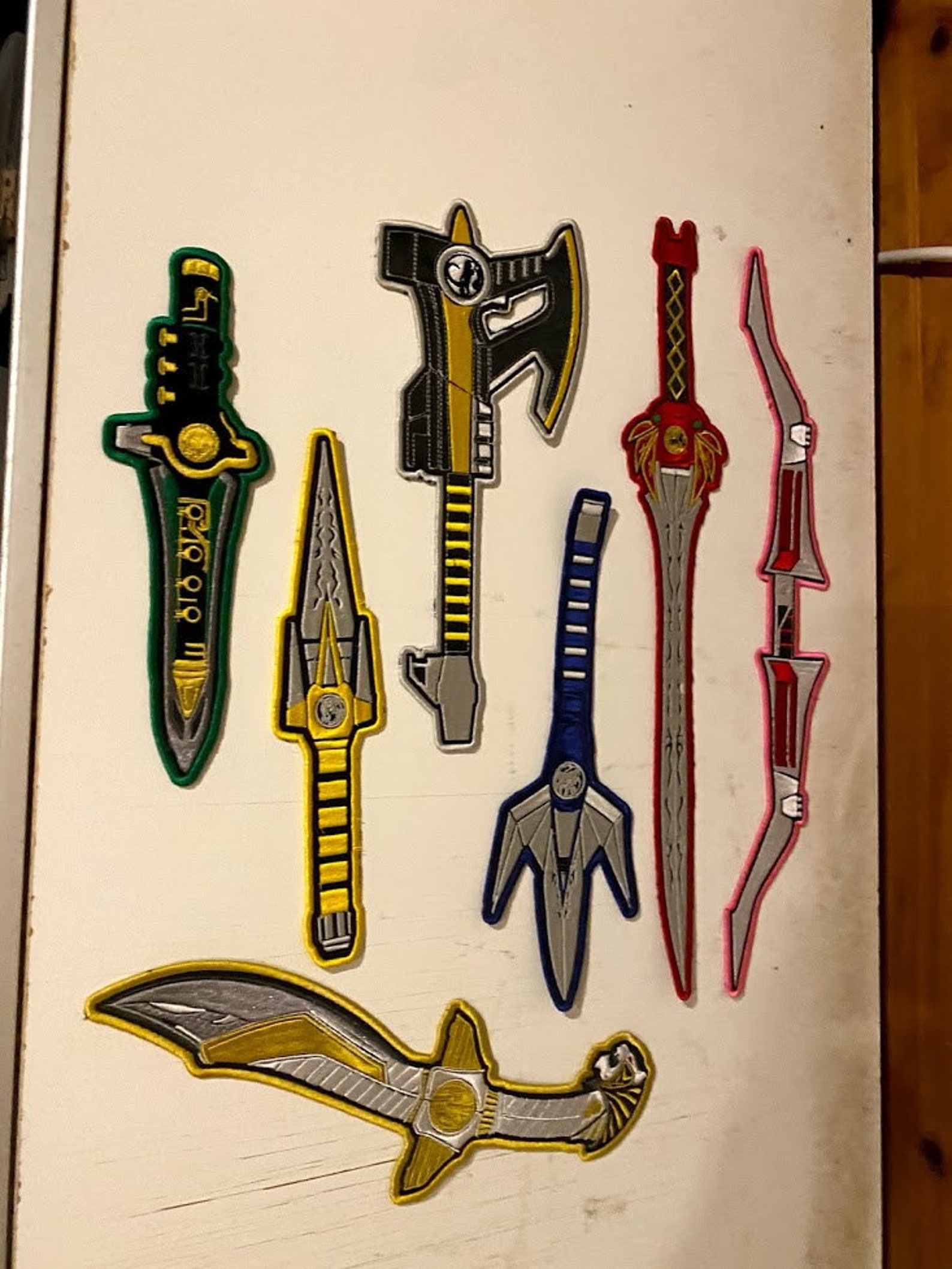 Mighty Morphin Power Ranger Replica Weapons Embroidered | Etsy