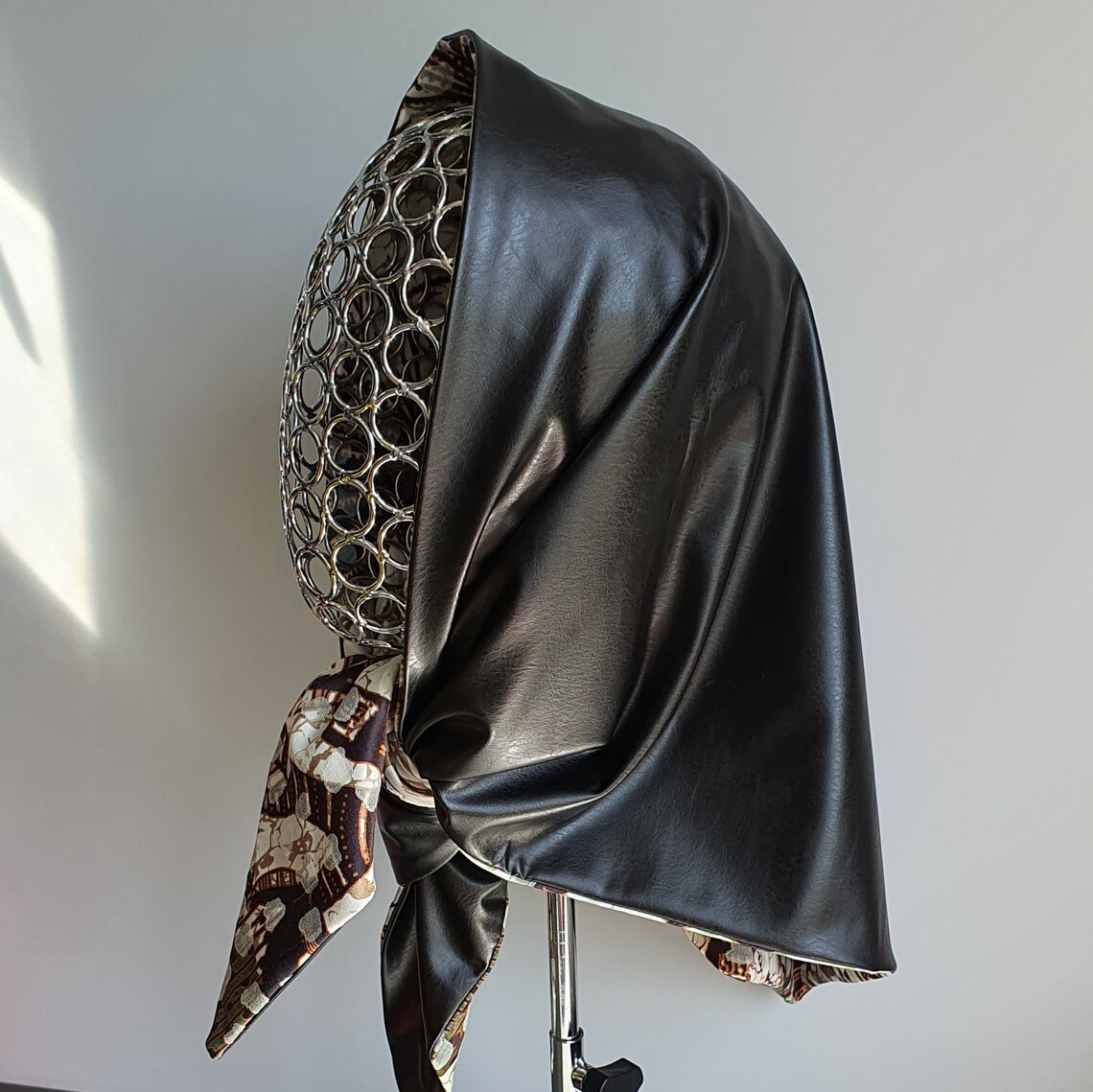 A large headscarf. The headscarf is made of eco-leather with a | Etsy