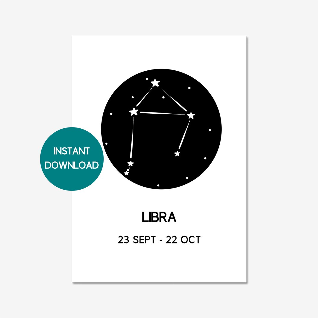 LIBRA Star Map Print | Constellation Poster | Printable Wall Art Gift ...
