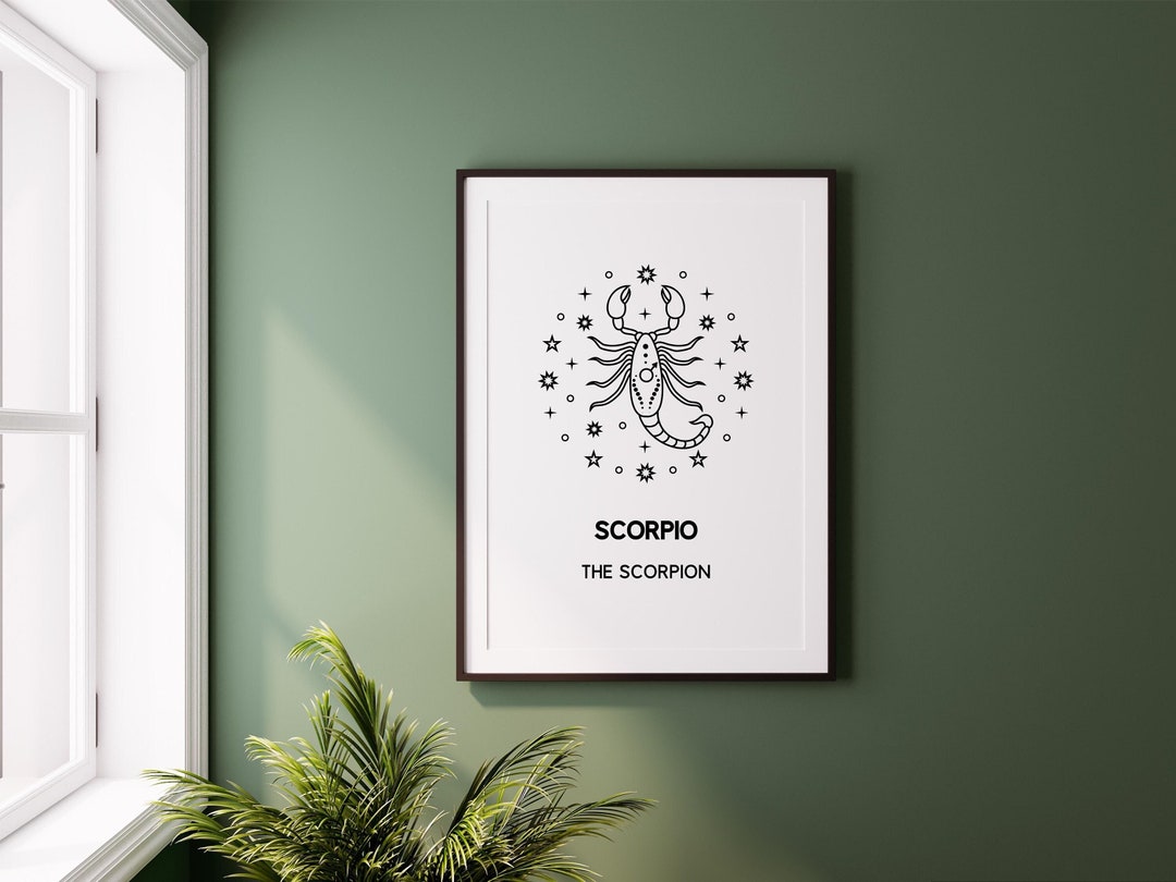 SCORPIO Star Sign Print | SCORPION Astrology Gift as Boho Wall Art ...