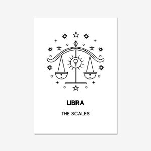 LIBRA SCALES Astrology Print Unique Wall Decor for Libra Enthusiasts ...