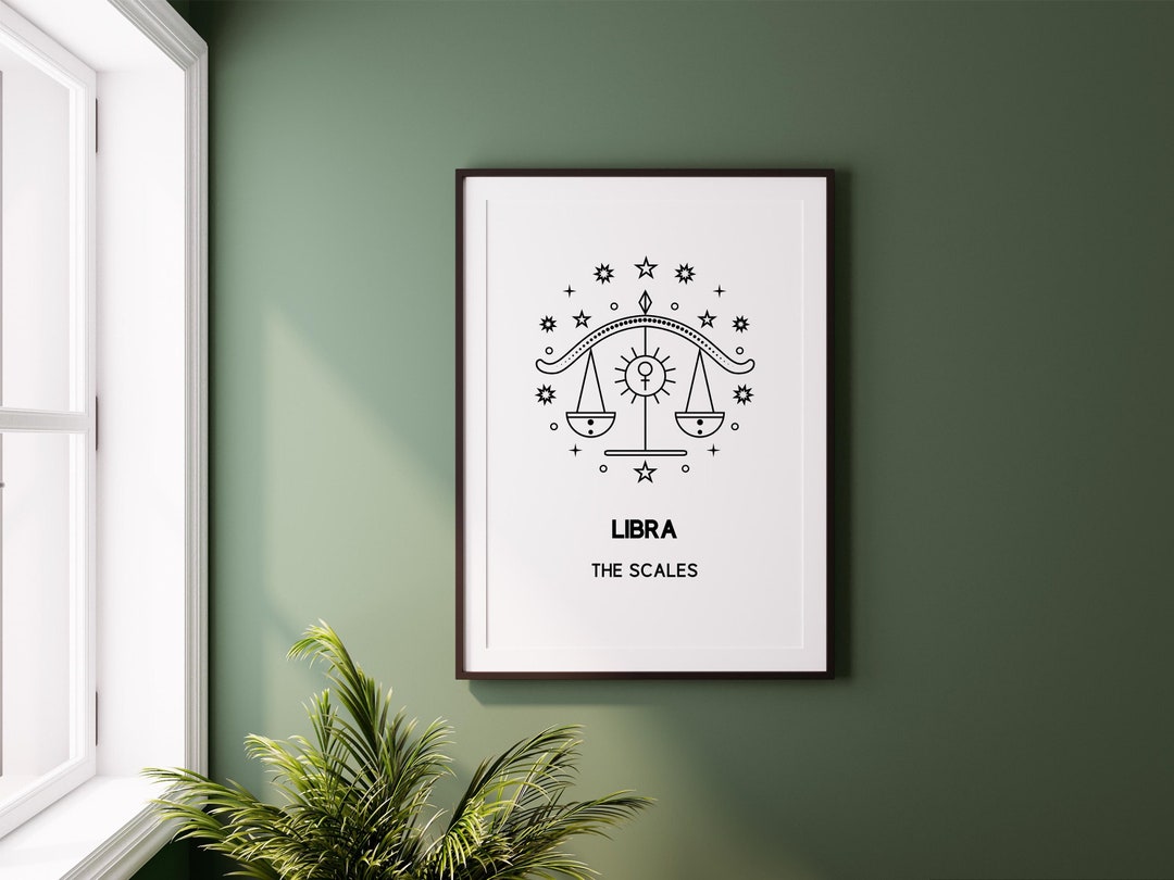 LIBRA SCALES Astrology Print Unique Wall Decor for Libra Enthusiasts ...