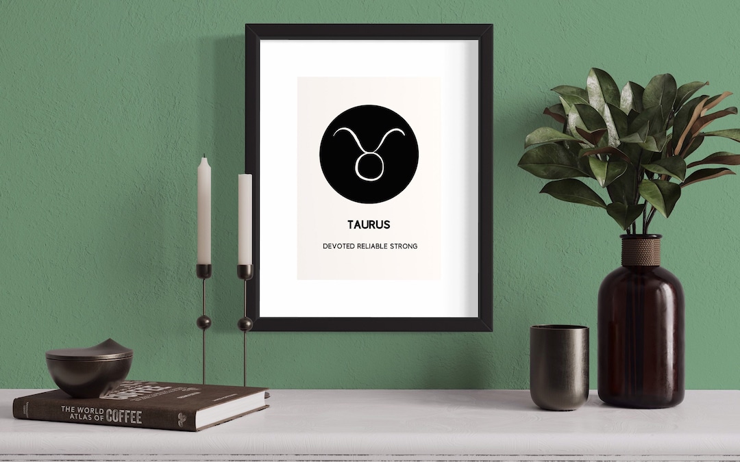 Zodiac Minimalist Wall Art TAURUS Glyph Print Zodiac Gift Astrology ...