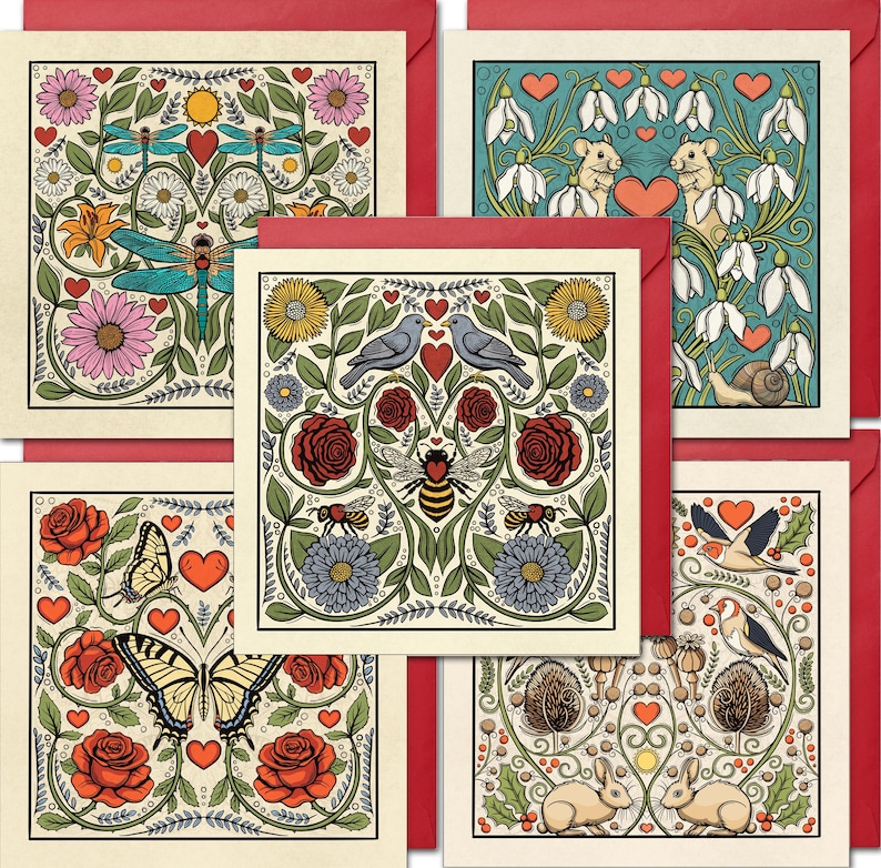 Pack of Art Cards, Perfect for Birthday, Anniversary, Wedding, Thank ...