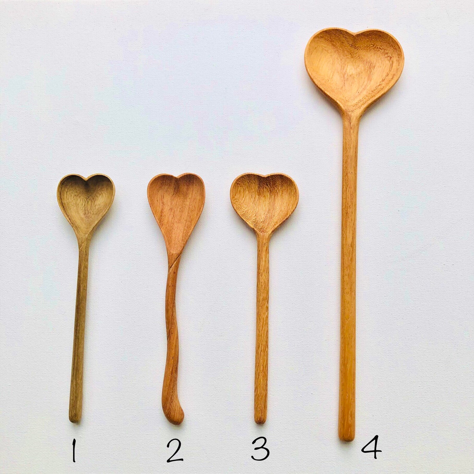 Natural Wooden Heart Spoons Handcrafted Rosewood Spoons Eco - Etsy