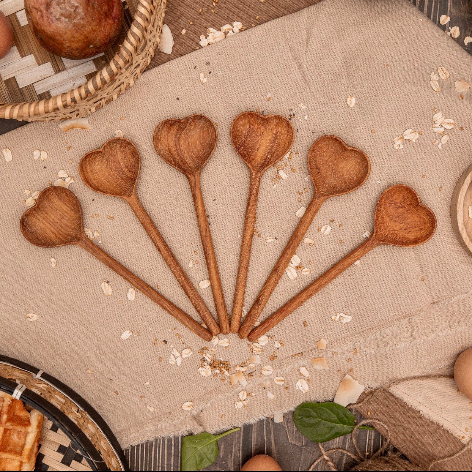 Natural Wooden Heart spoons Handcrafted Rosewood Spoons Eco | Etsy