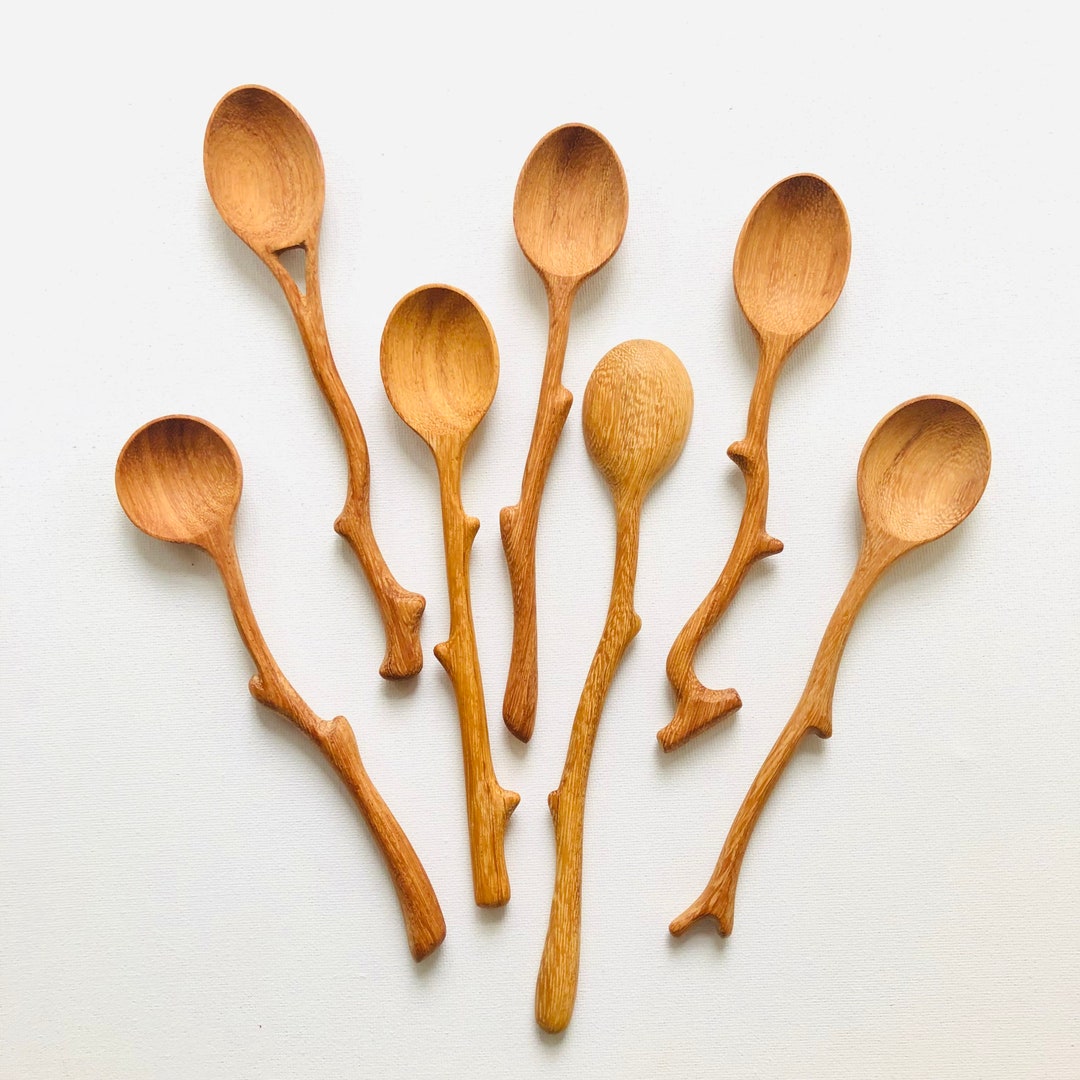 Handcrafted Branch Handle Wooden Spoons | Thorn Spoons | Branch Tree ...