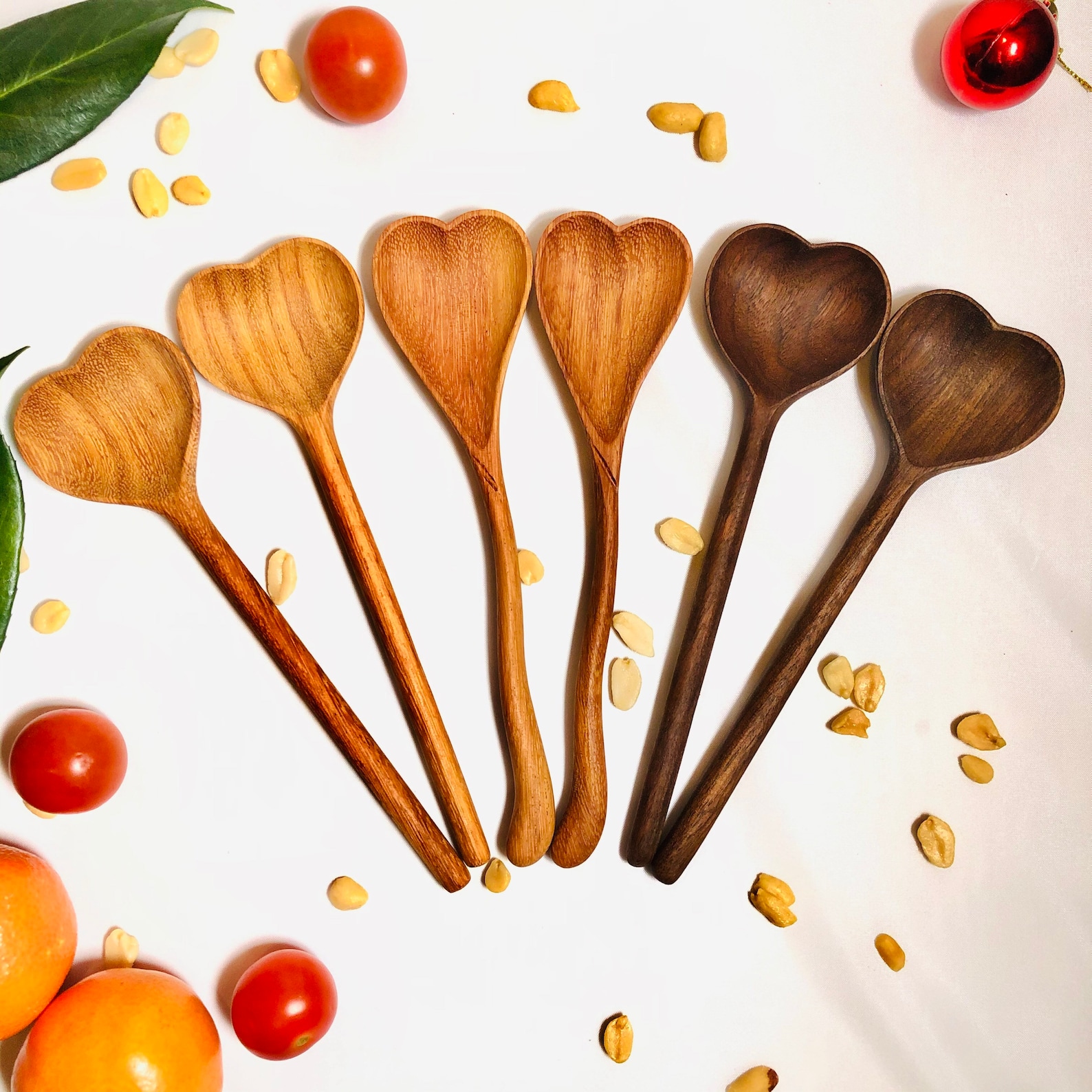 Natural Wooden Heart spoons Handcrafted Rosewood Spoons Eco | Etsy