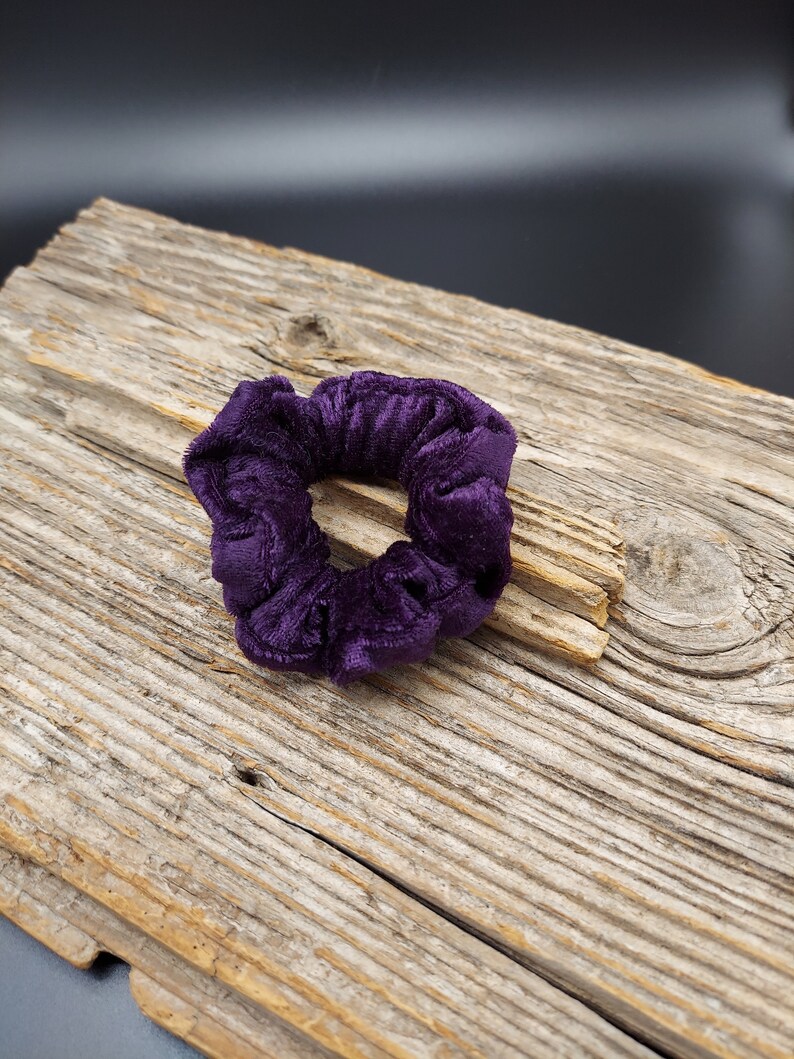 Dark Purple Crushed Velour Scrunchy, Limited Edition, Luxury Scrunchies ...