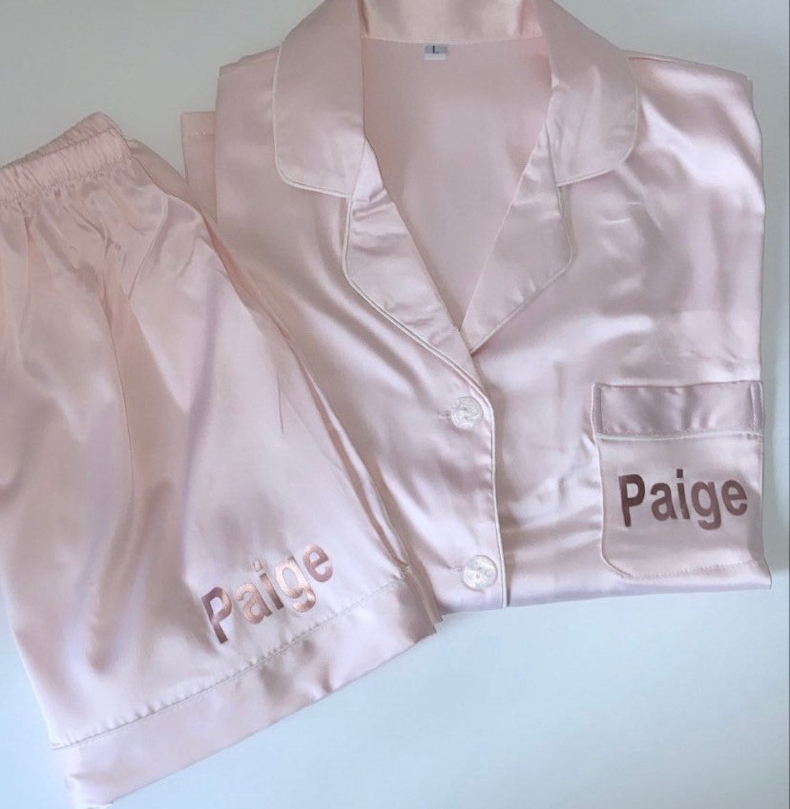Ladies adult satin personalised pyjamas | Etsy