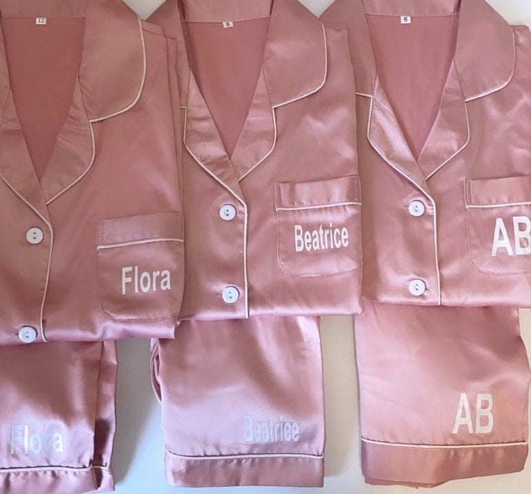 Ladies adult satin personalised pyjamas | Etsy