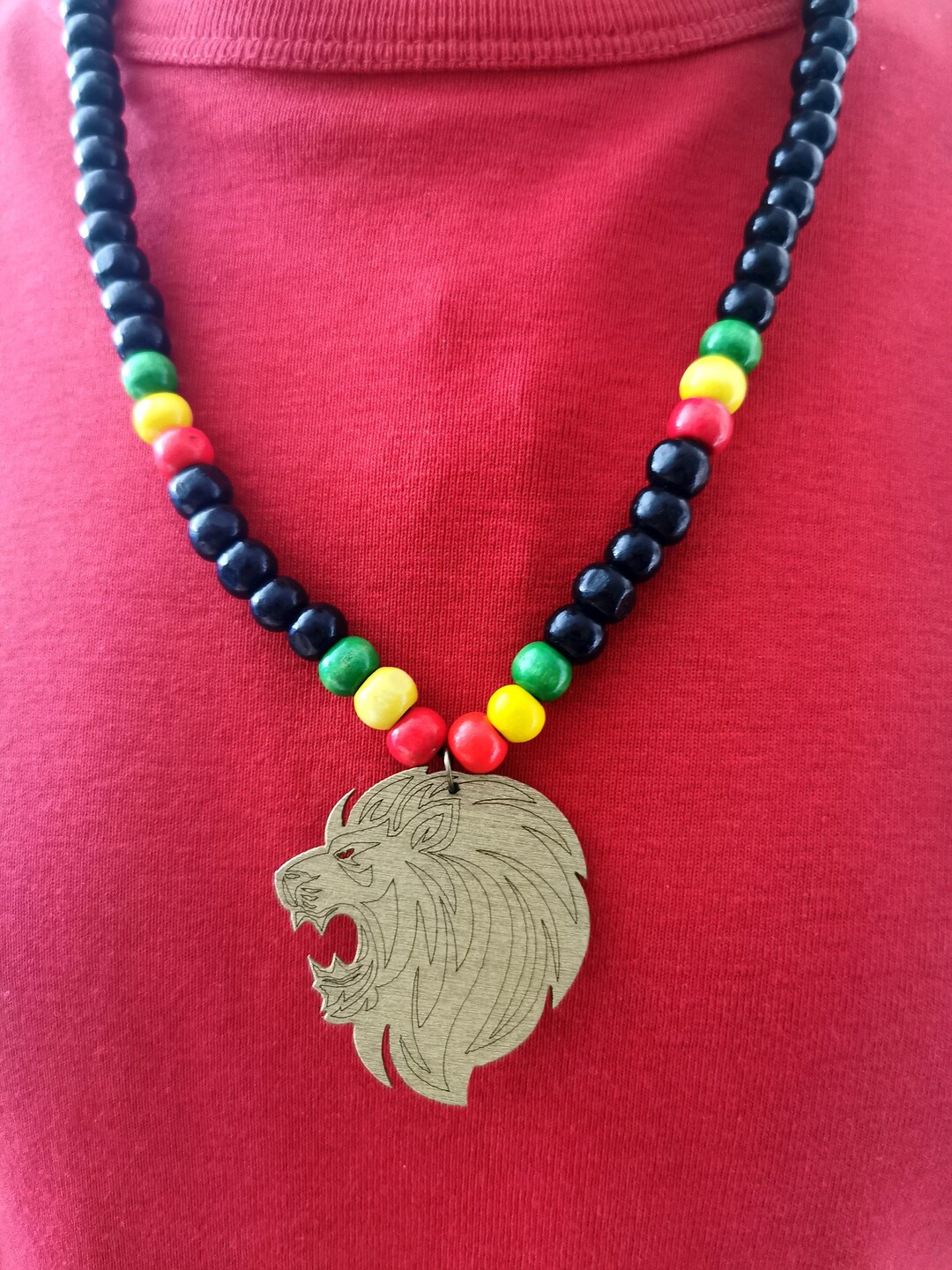 Reggae Necklace With Lion Pendant - Etsy Singapore