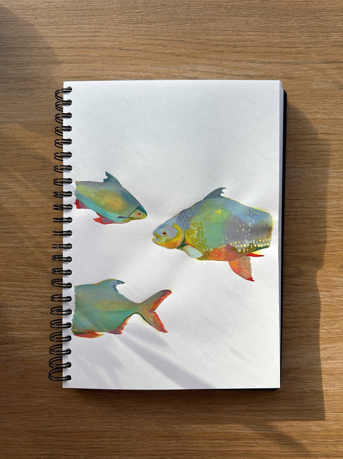 Gouache Painting - Chatting Fish - Etsy