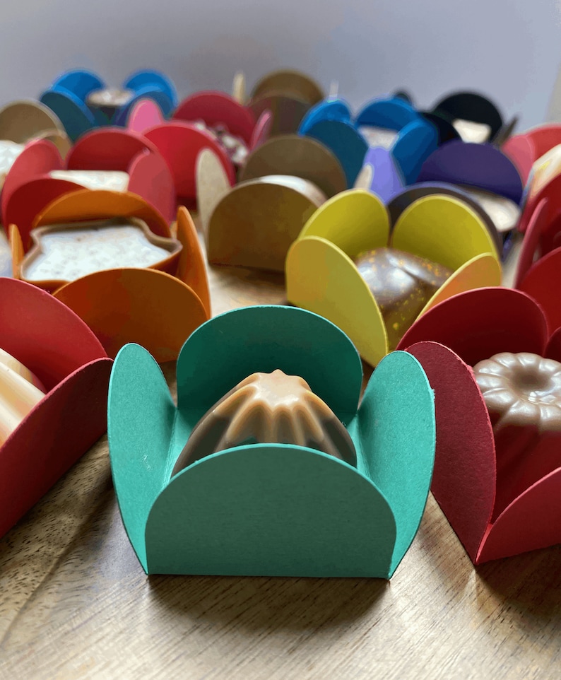 Pastel Pink Truffle Holder, Chocolate Wrapper, Candy Petal Box, Open ...