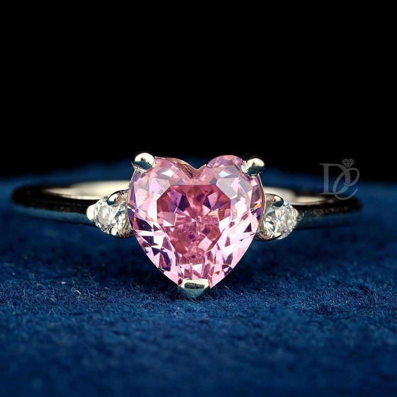 Pink Heart Ring - Etsy