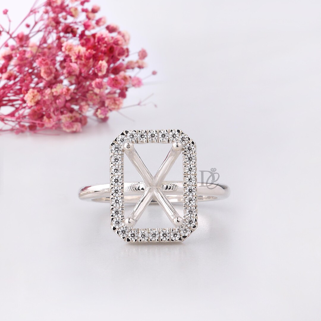 Radiant Cut Lab Grown Diamond Semi Mount Ring,claw Prong Set CVD ...