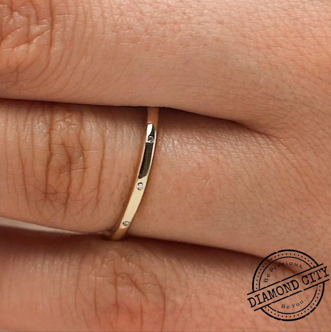Round Eternity Wedding Band in Flush Set Eternity Band 1.1 MM Round Cut ...