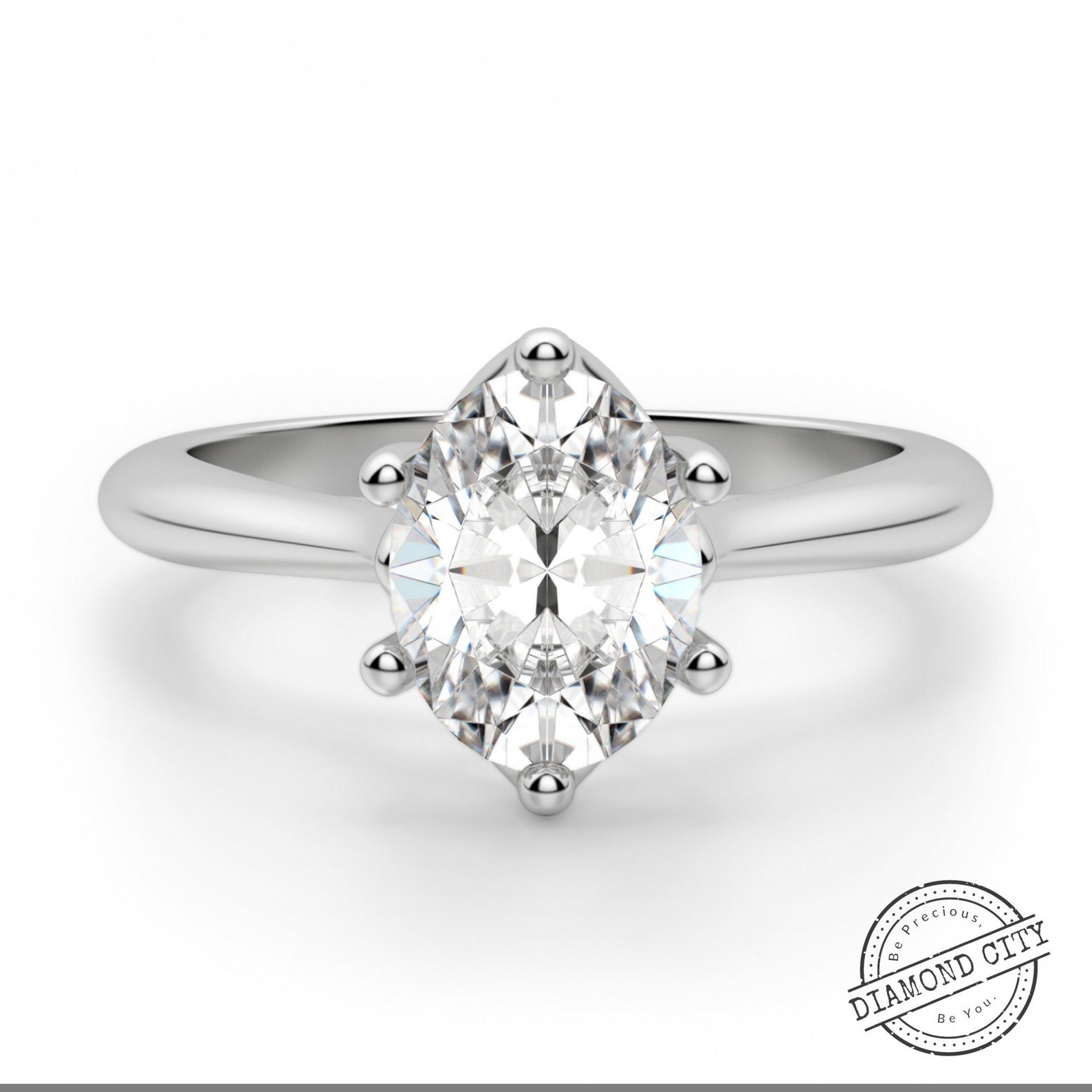 2ct Oval Moissanite Solitaire Ring14k Gold Engagement Ring Etsy