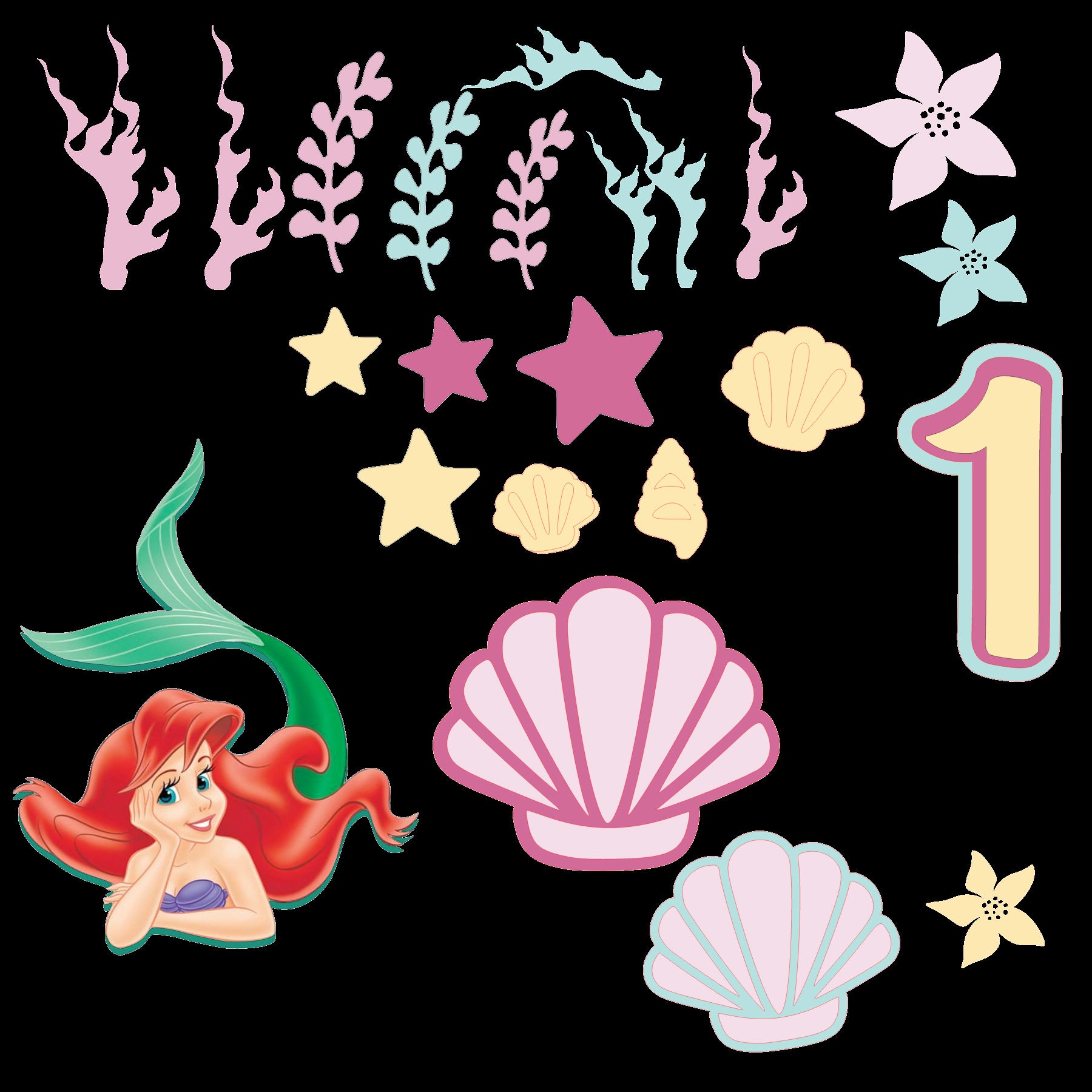 Mermaid Cake Toppers| Little Sea Cake Toppers| - Etsy