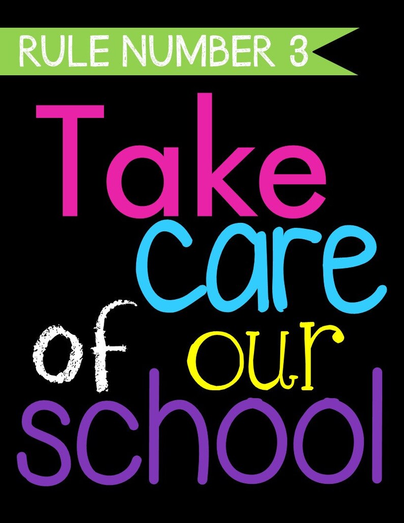 CLASSROOM RULES Posters, Download, Printables, Subway Style, Bright ...
