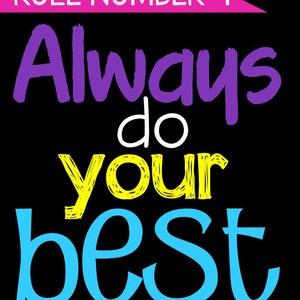 CLASSROOM RULES Posters, Download, Printables, Subway Style, Bright ...